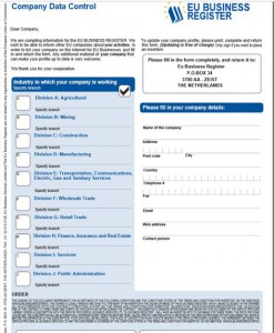 EU BUSINESS REGISTER verdensmester i spam